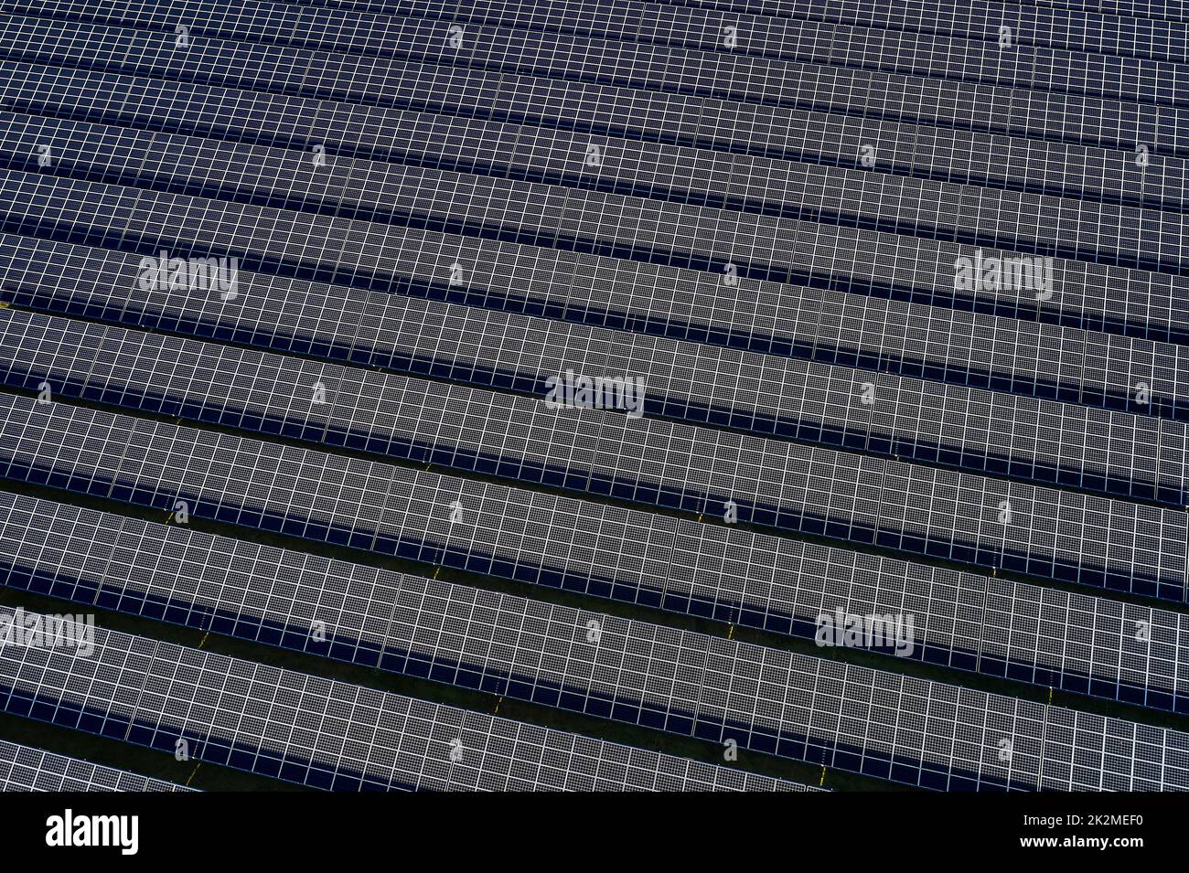 aerial view on group of photovoltaic panel on field Stock Photo - Alamy