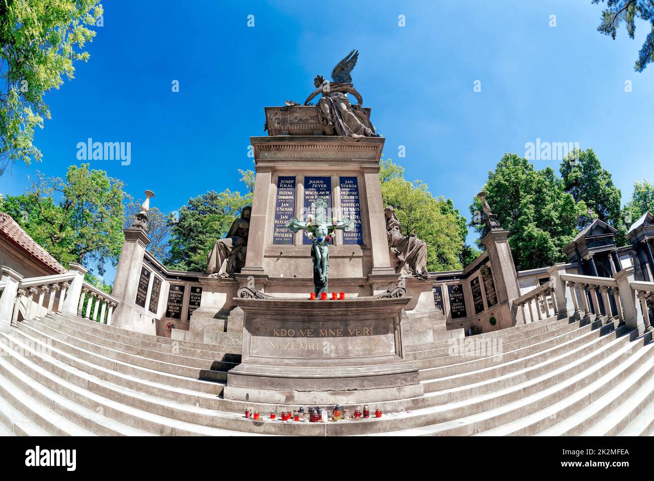 The Slavin mausoleum at Vysehrad Cemetery. Prague, Czech Republic Stock ...