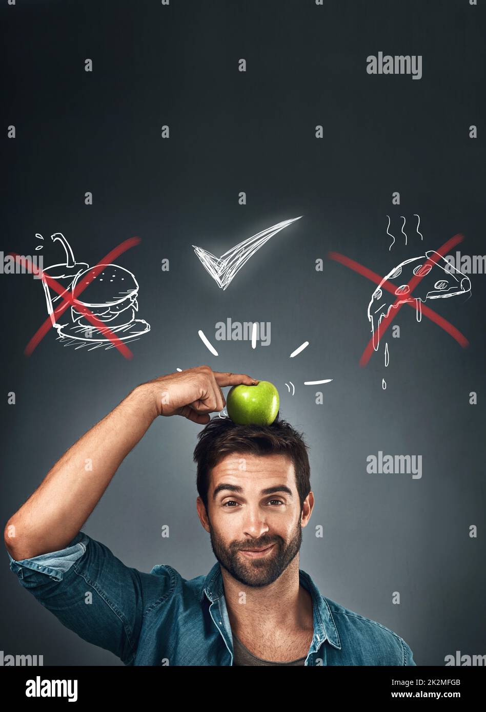 Choices food illustration man hi-res stock photography and images - Alamy