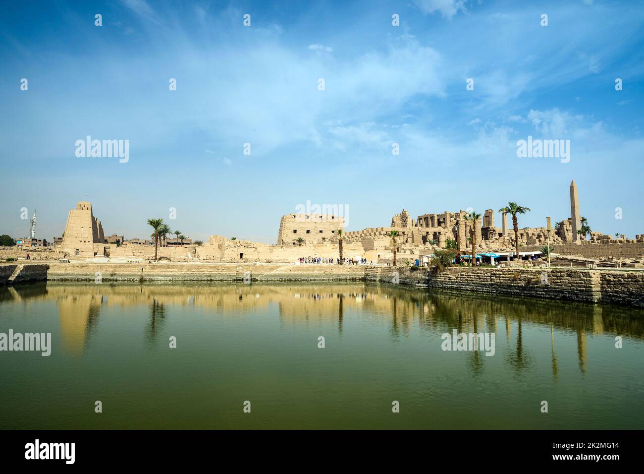 Karnak temple sacred lake, El-Karnak, Luxor Governorate, Egypt Stock ...