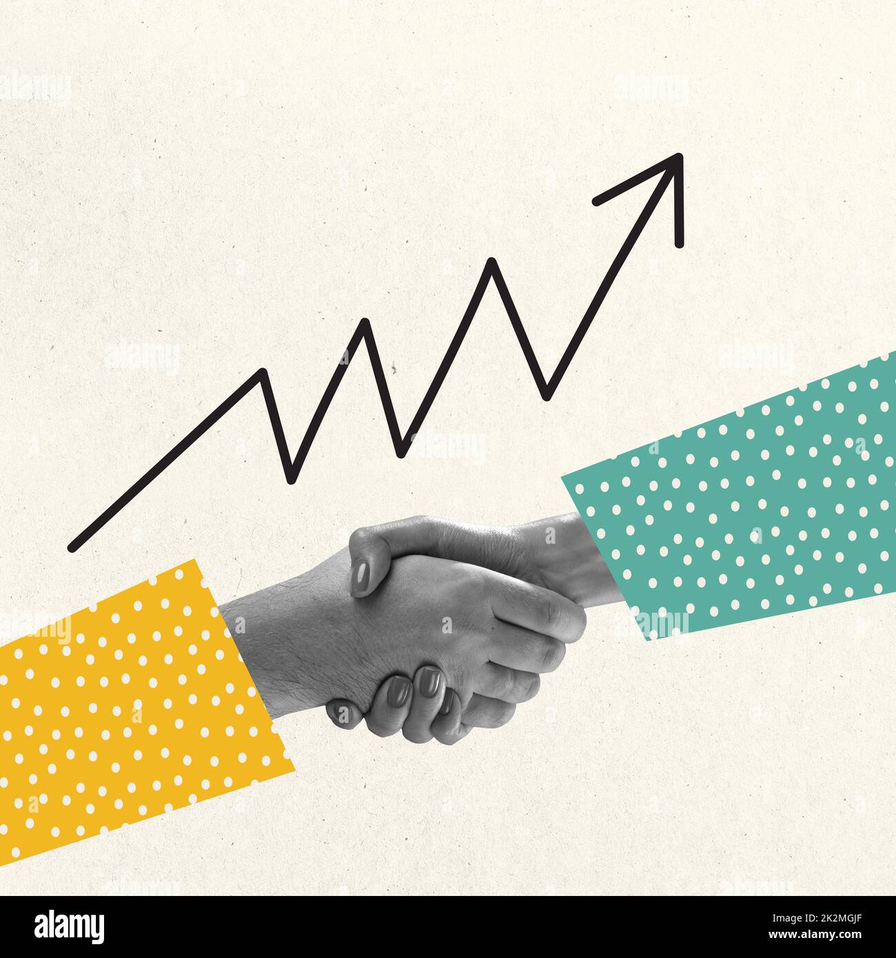 Get a good deal, partnership concept. Contemporary art collage, modern ...