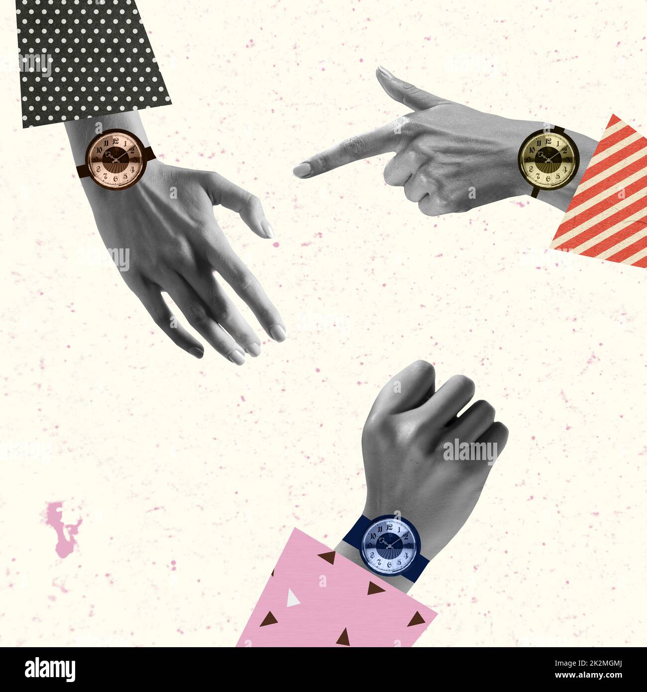 Keeps time. Human hands aesthetic wearing hand watches on light ...