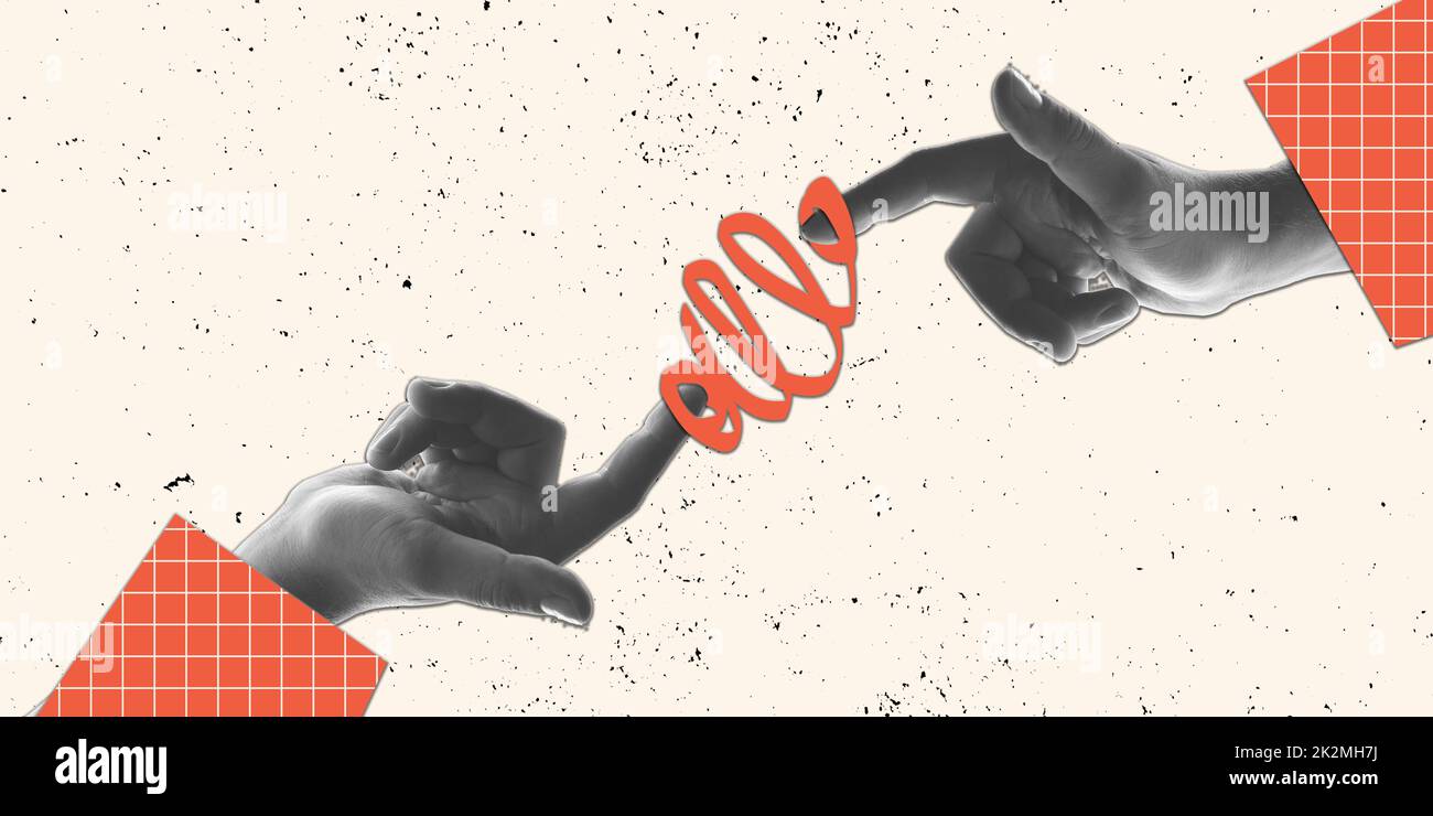 Energy. Human hands aesthetic on light background, artwork. Concept of ...