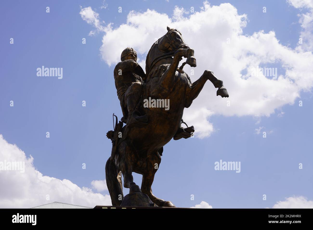 Statue of turkish hero on horse, Alp Arslan (honorific in Turkic ...