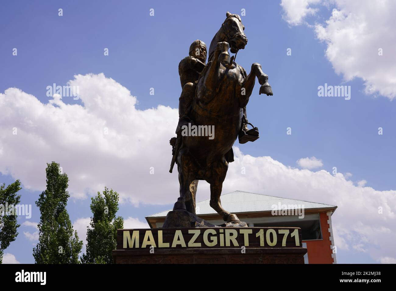 Statue of turkish hero on horse, Alp Arslan (honorific in Turkic ...