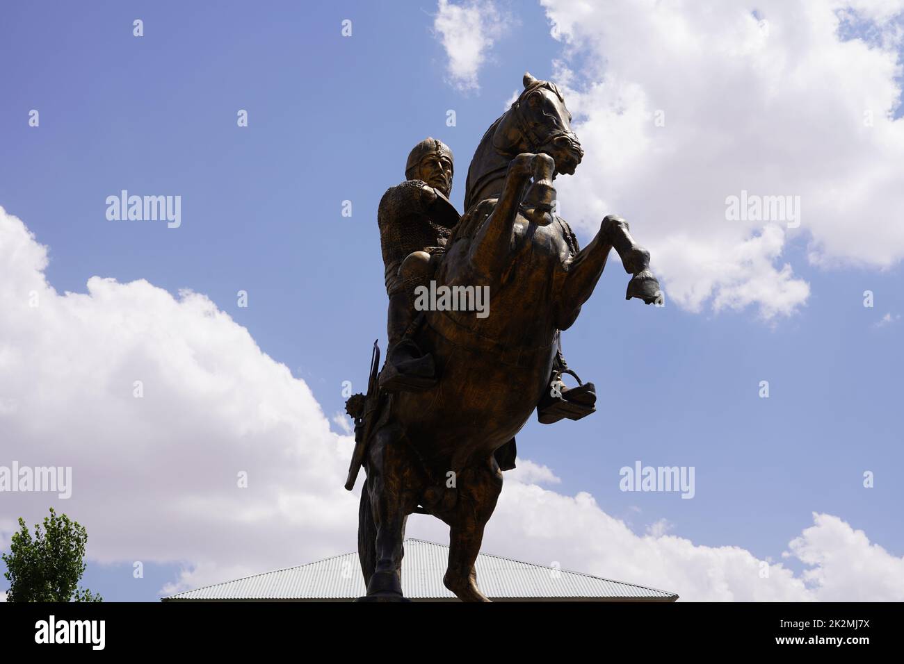 Statue of turkish hero on horse, Alp Arslan (honorific in Turkic ...
