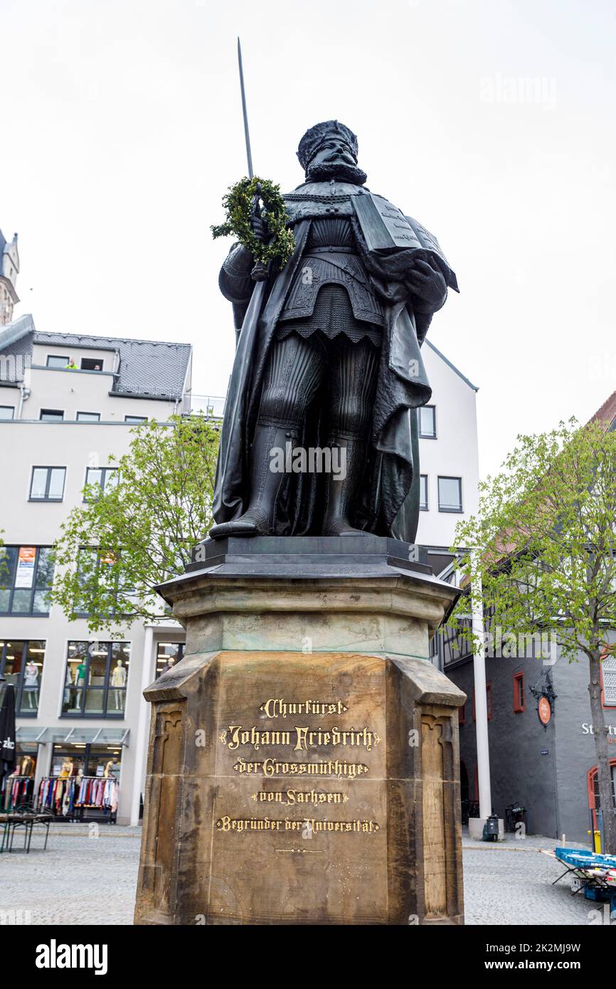 Jena market square, with the Hanfried monument, commemorating the ...