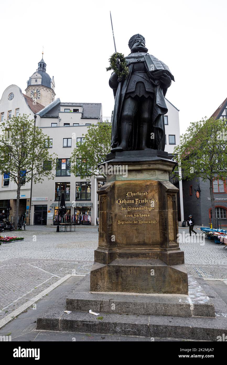 Jena market square, with the Hanfried monument, commemorating the ...