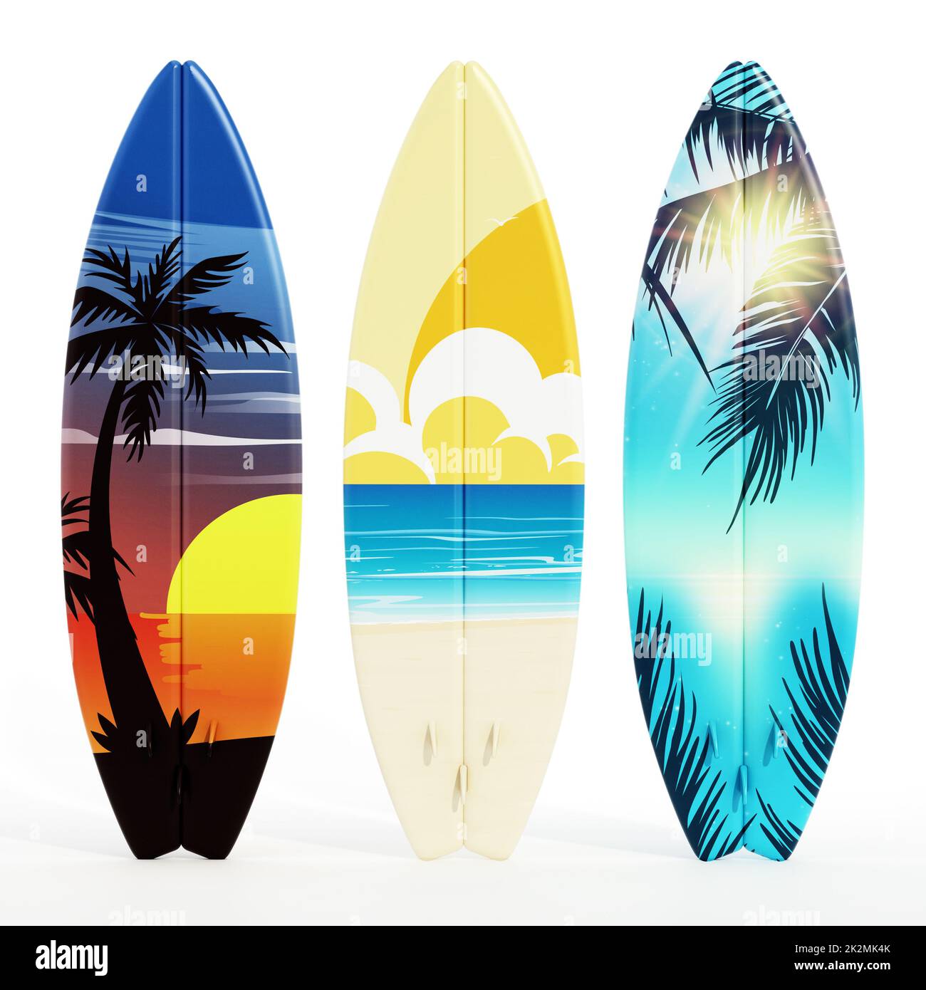 Surfboards isolated on white background. 3D illustration Stock Photo ...