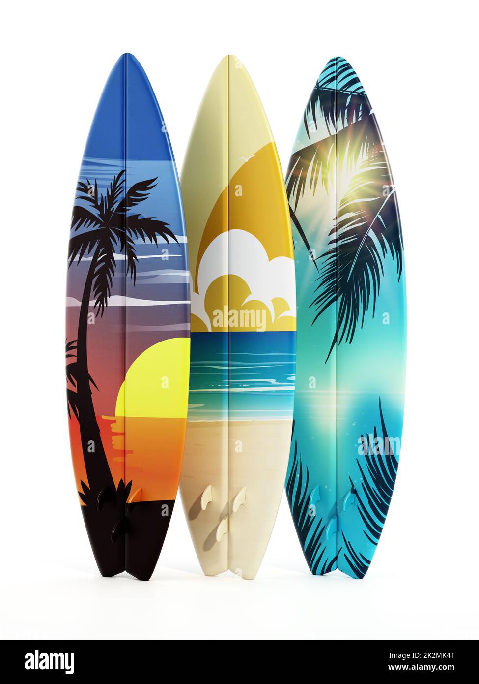 Surfboards isolated on white background. 3D illustration Stock Photo ...