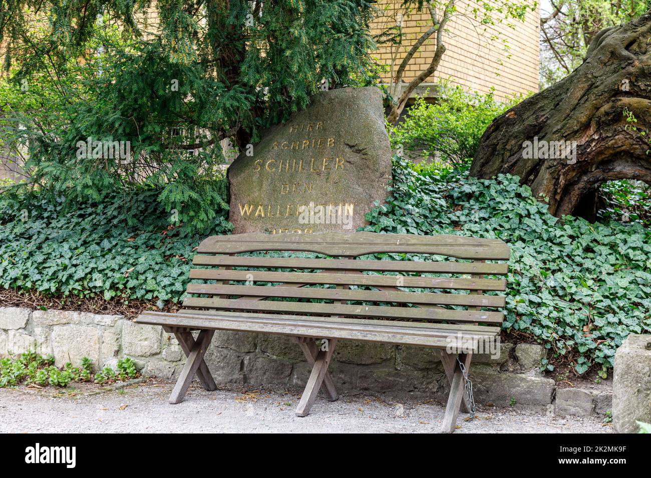Memorial stone with the inscription: Here Schiller wrote the ...