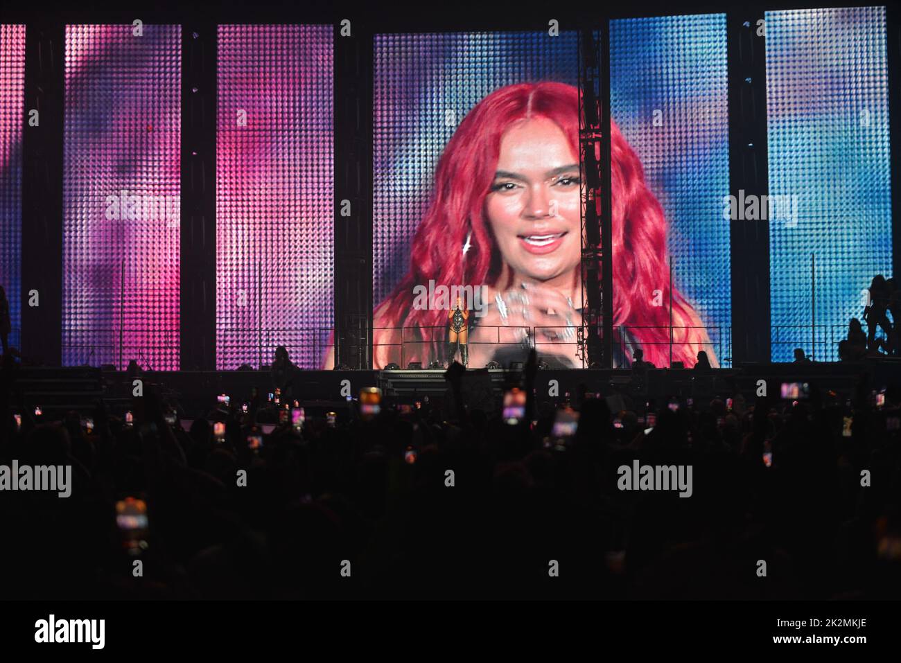 Miami, FL, USA. 22nd Sep, 2022. Karol G performs on stage during the ...