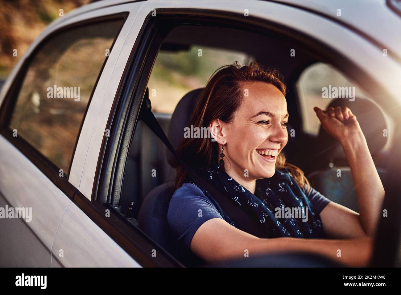 Woman driving car hi-res stock photography and images - Alamy