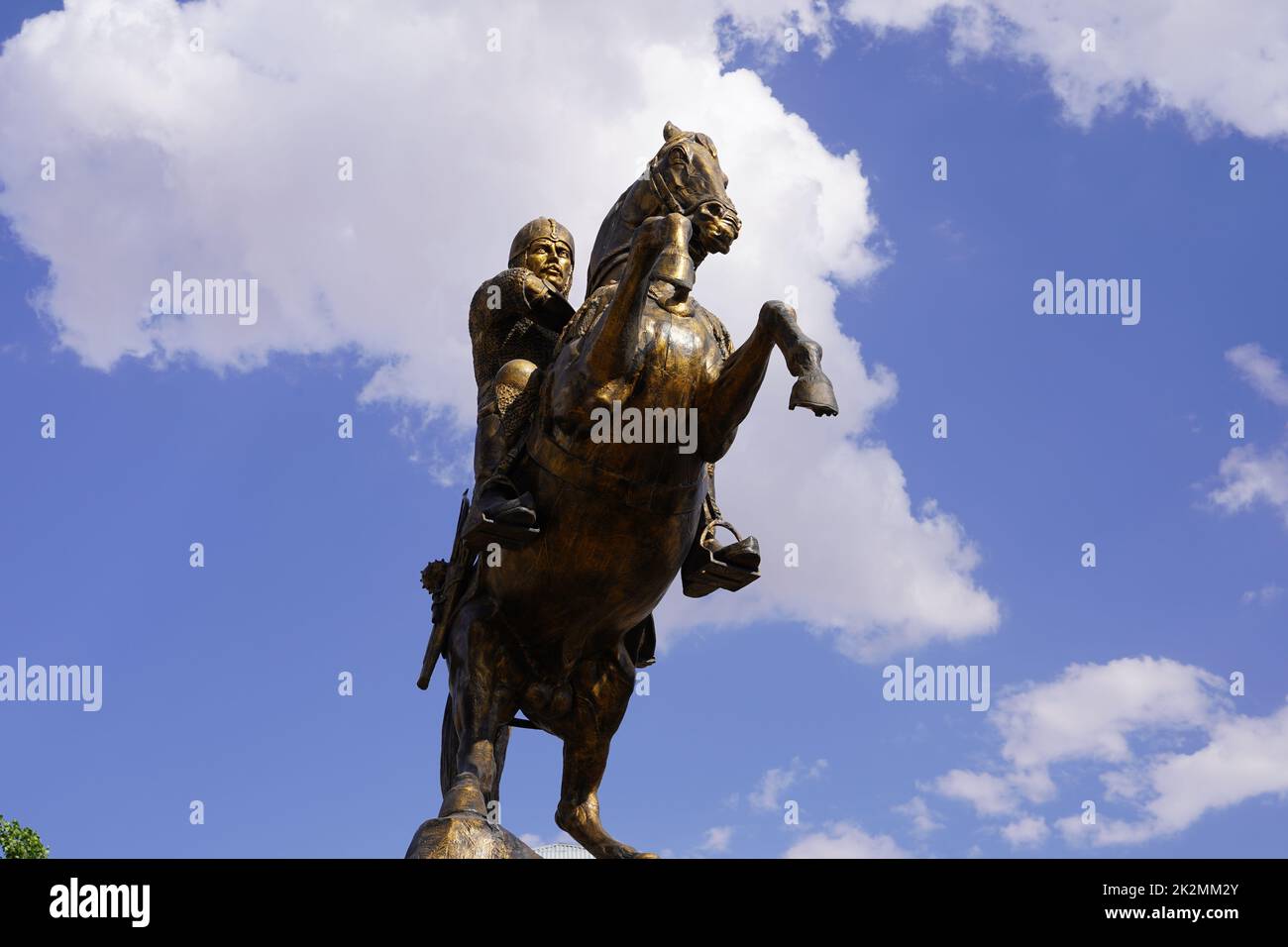 Statue of turkish hero on horse, Alp Arslan (honorific in Turkic ...