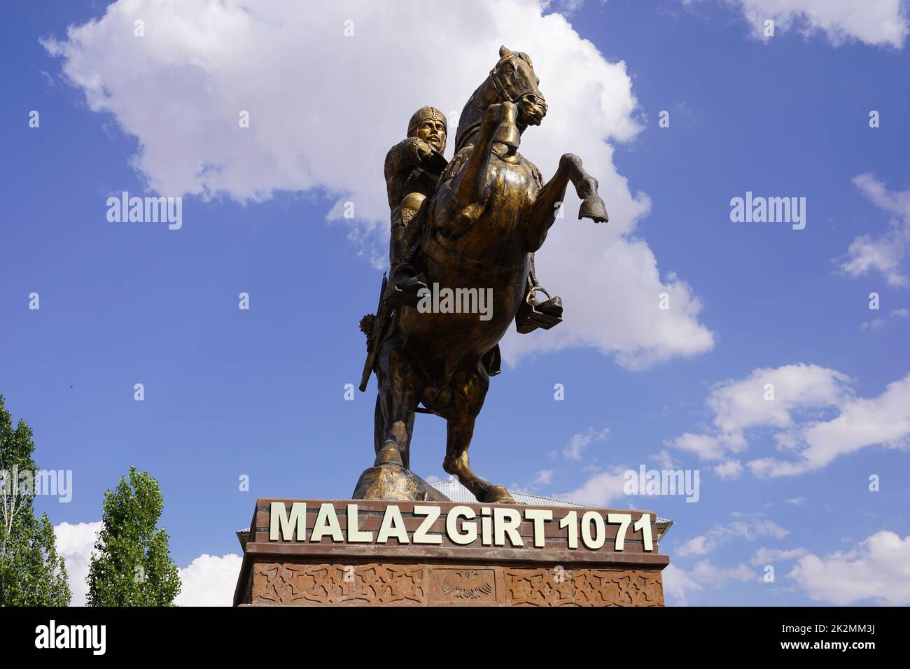 Statue of turkish hero on horse, Alp Arslan (honorific in Turkic ...
