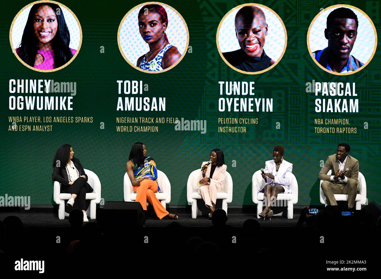 09/19/2022 New York, New York Mimi Fawaz, Chiney Ogwumike, Tobi Amusan, Tunde Oyeneyin and ...