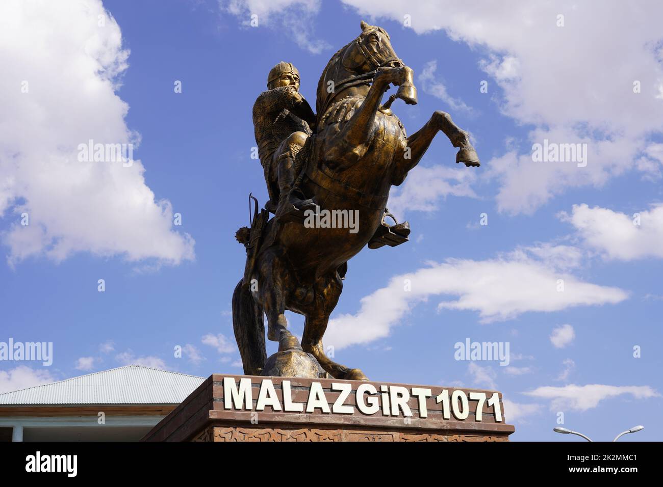 Statue of turkish hero on horse, Alp Arslan (honorific in Turkic ...