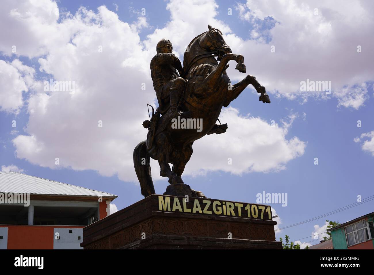 Statue of turkish hero on horse, Alp Arslan (honorific in Turkic ...