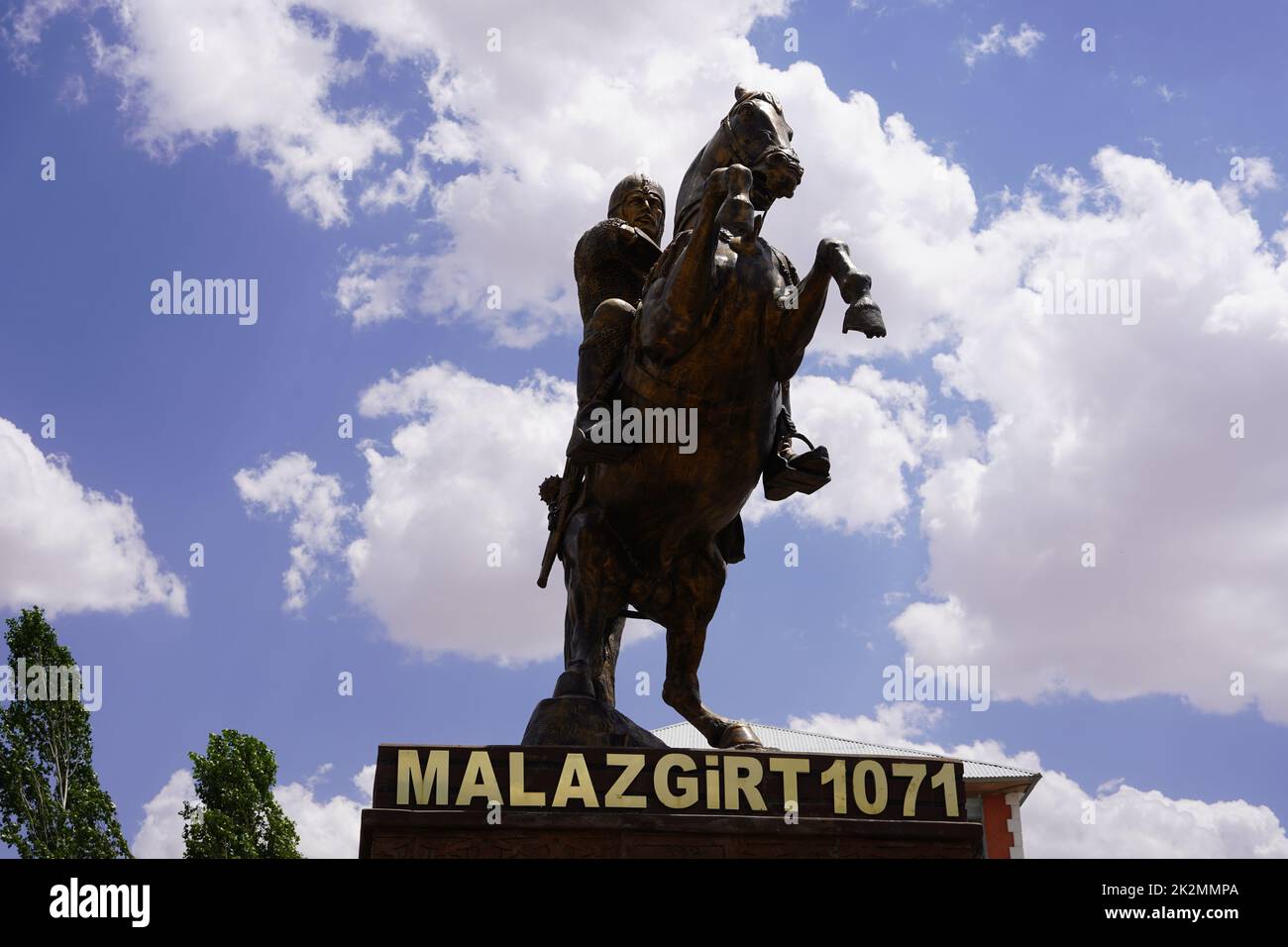 Statue of turkish hero on horse, Alp Arslan (honorific in Turkic ...