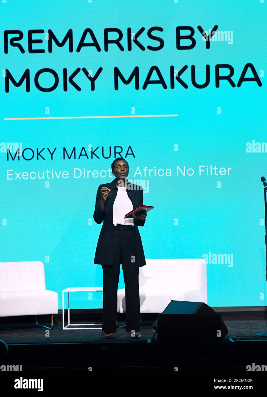 09/19/2022 New York, New York Moky Makura speaks onstage at The ...