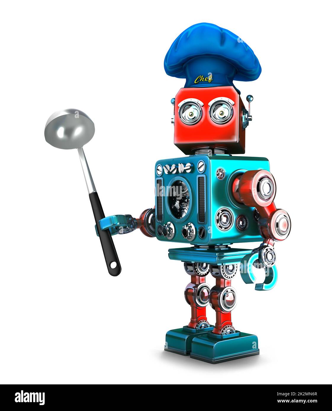 Robot Chef. 3D illustration. Isolated. Contains clipping path Stock ...
