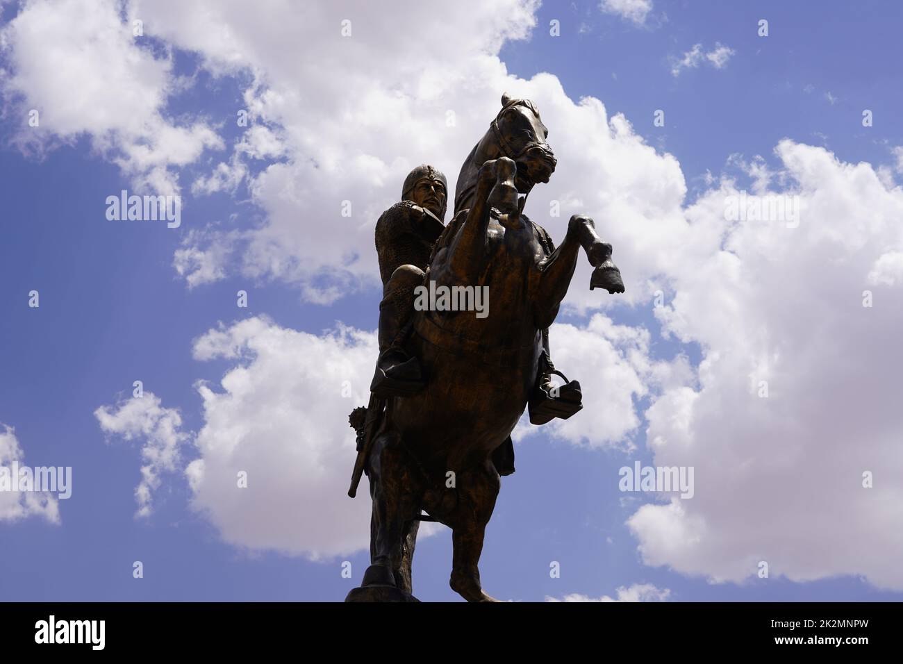 Statue of turkish hero on horse, Alp Arslan (honorific in Turkic ...