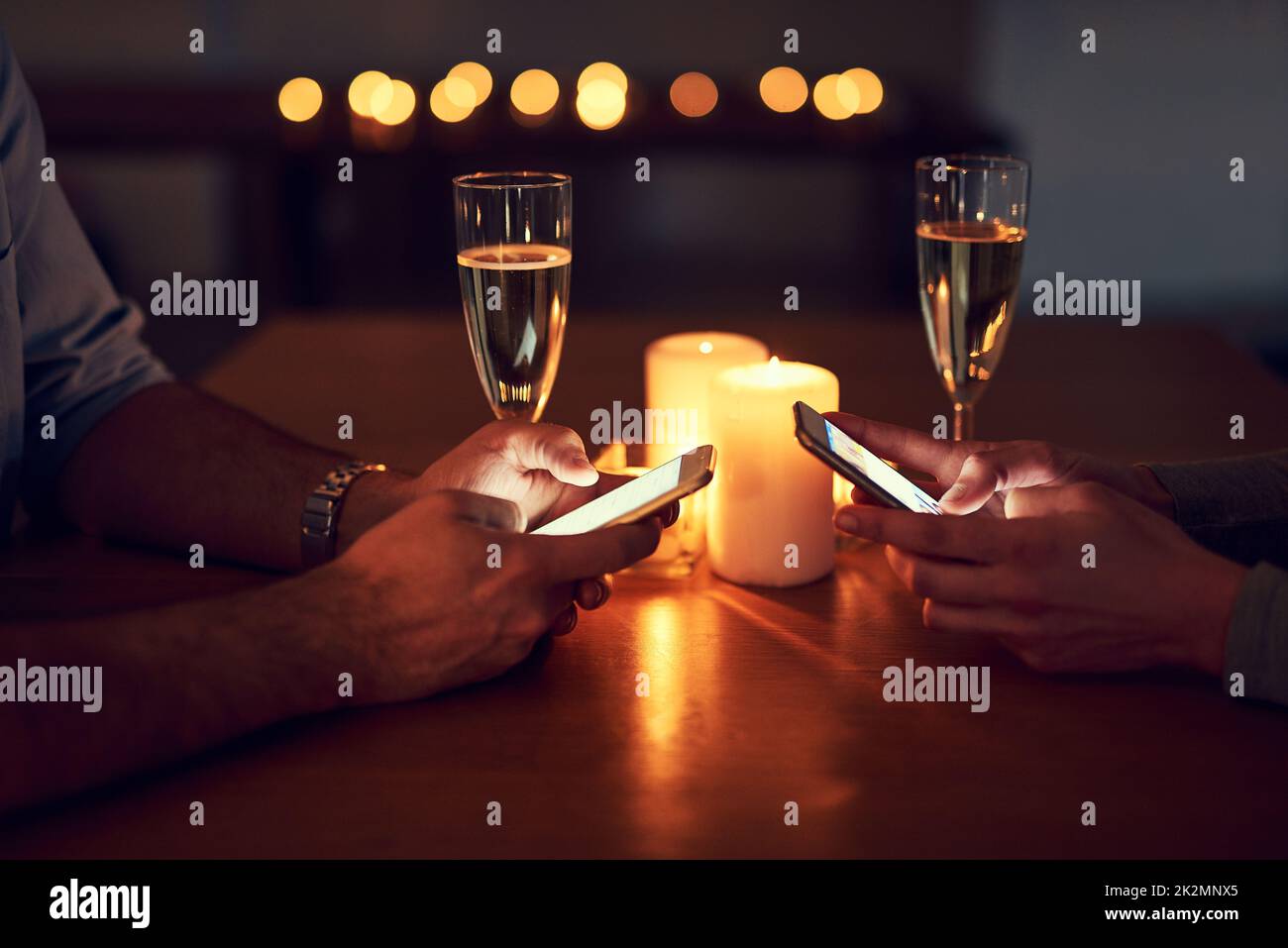 Two glass, dinner, table, night hi-res stock photography and images - Alamy