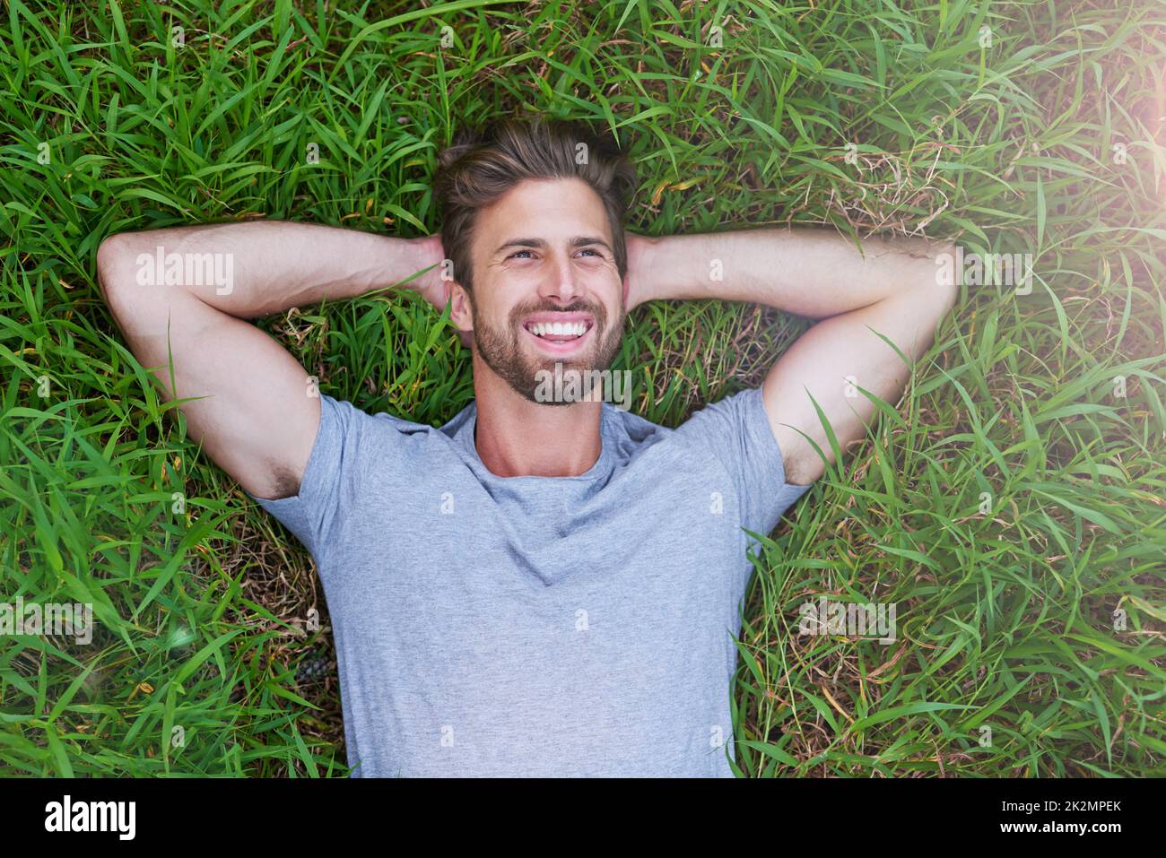 Man lying down side hi-res stock photography and images - Alamy