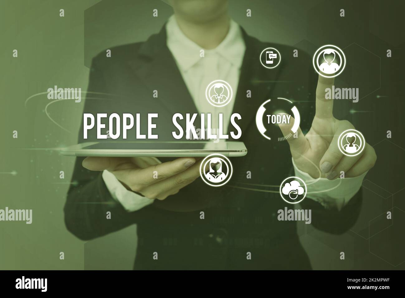 Text caption presenting People Skills. Word Written on Get Along well ...