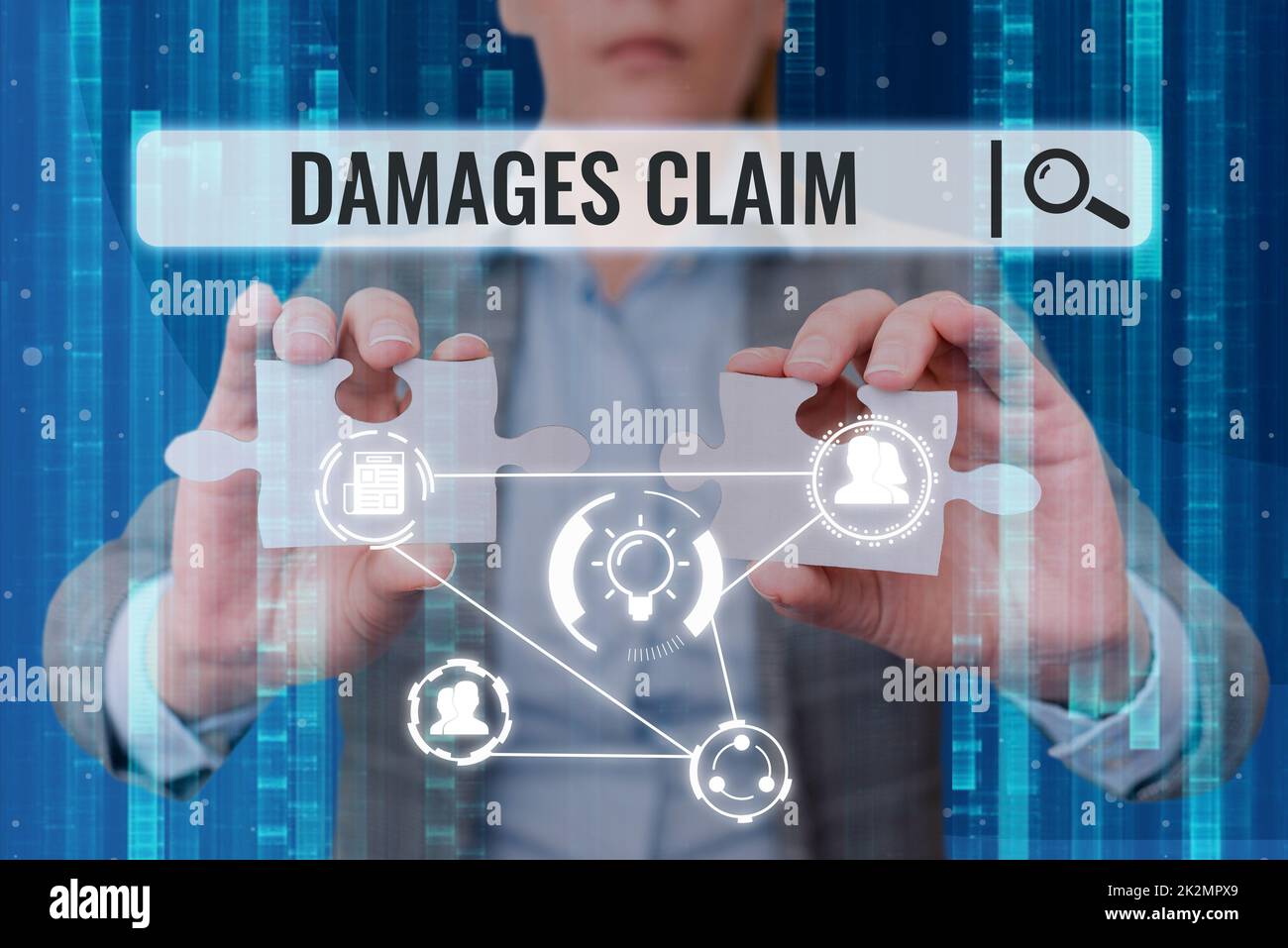 Hand writing sign Damages Claim. Word Written on Demand Compensation ...