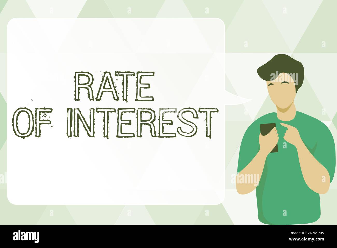 Hand writing sign Rate Of Interest. Business overview amount charged ...