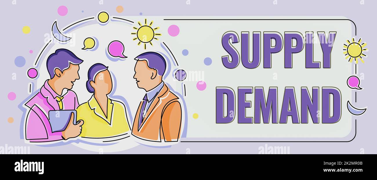 Conceptual caption Supply Demand. Word for Relationship between the ...