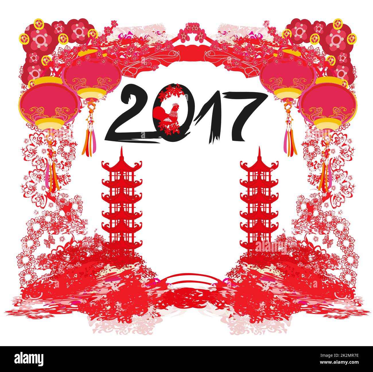 year of rooster design for Chinese New Year celebration Stock Photo - Alamy