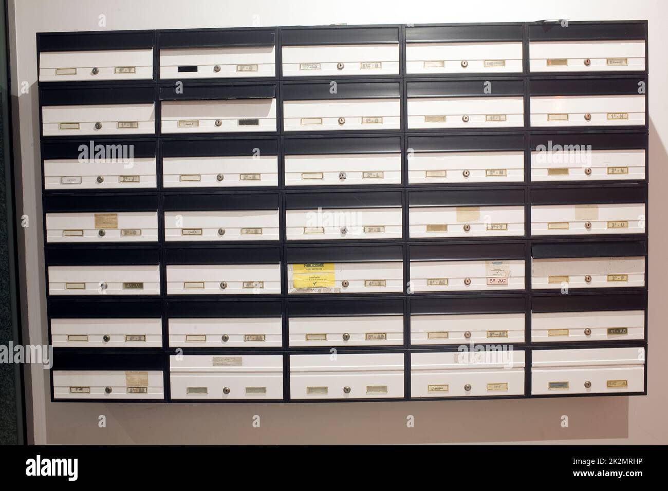 Mail post boxes in apartment hi-res stock photography and images - Alamy