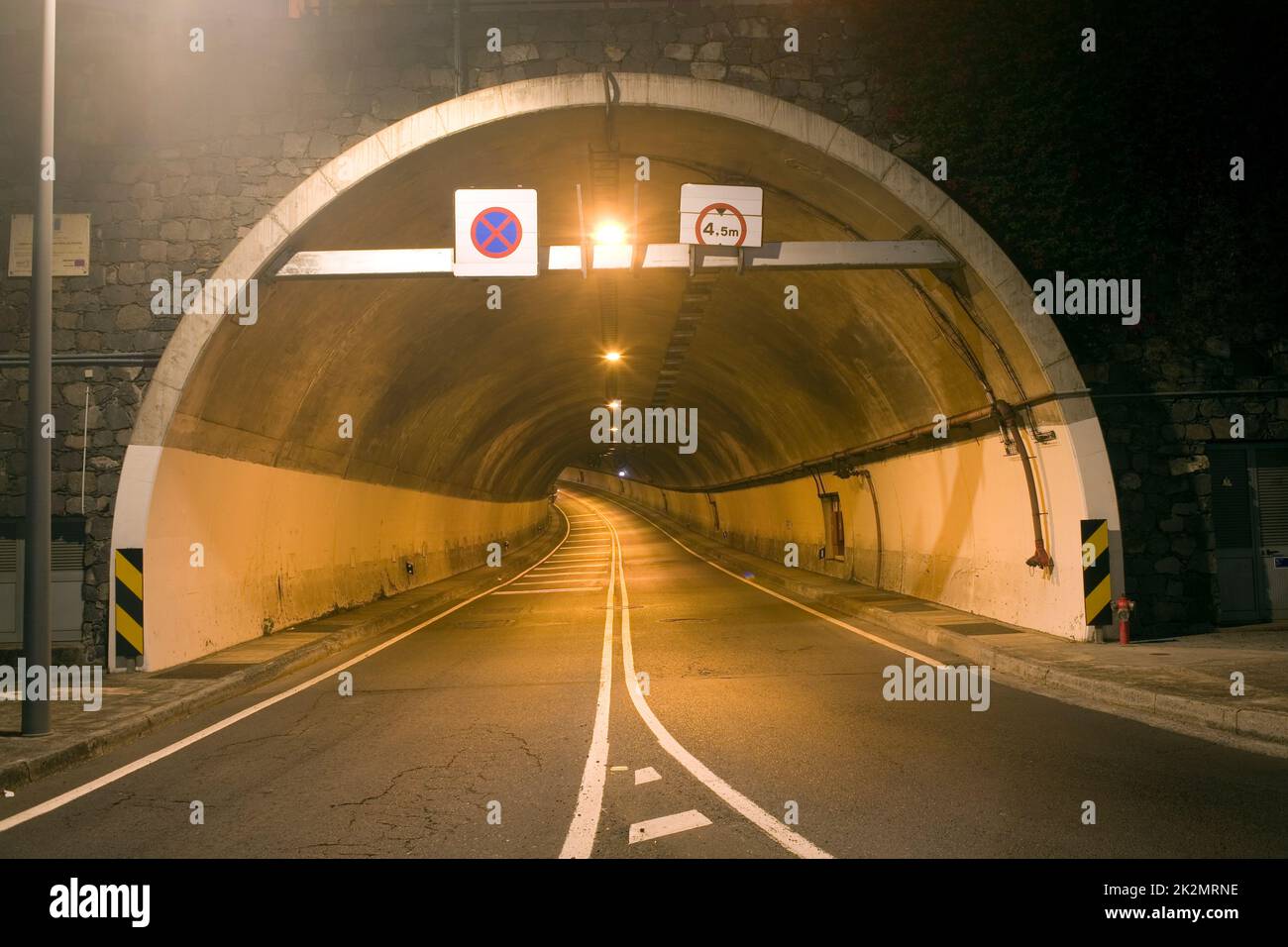 entrance to Pontinha tunnel from port roundabout in Funchal Madeira ...