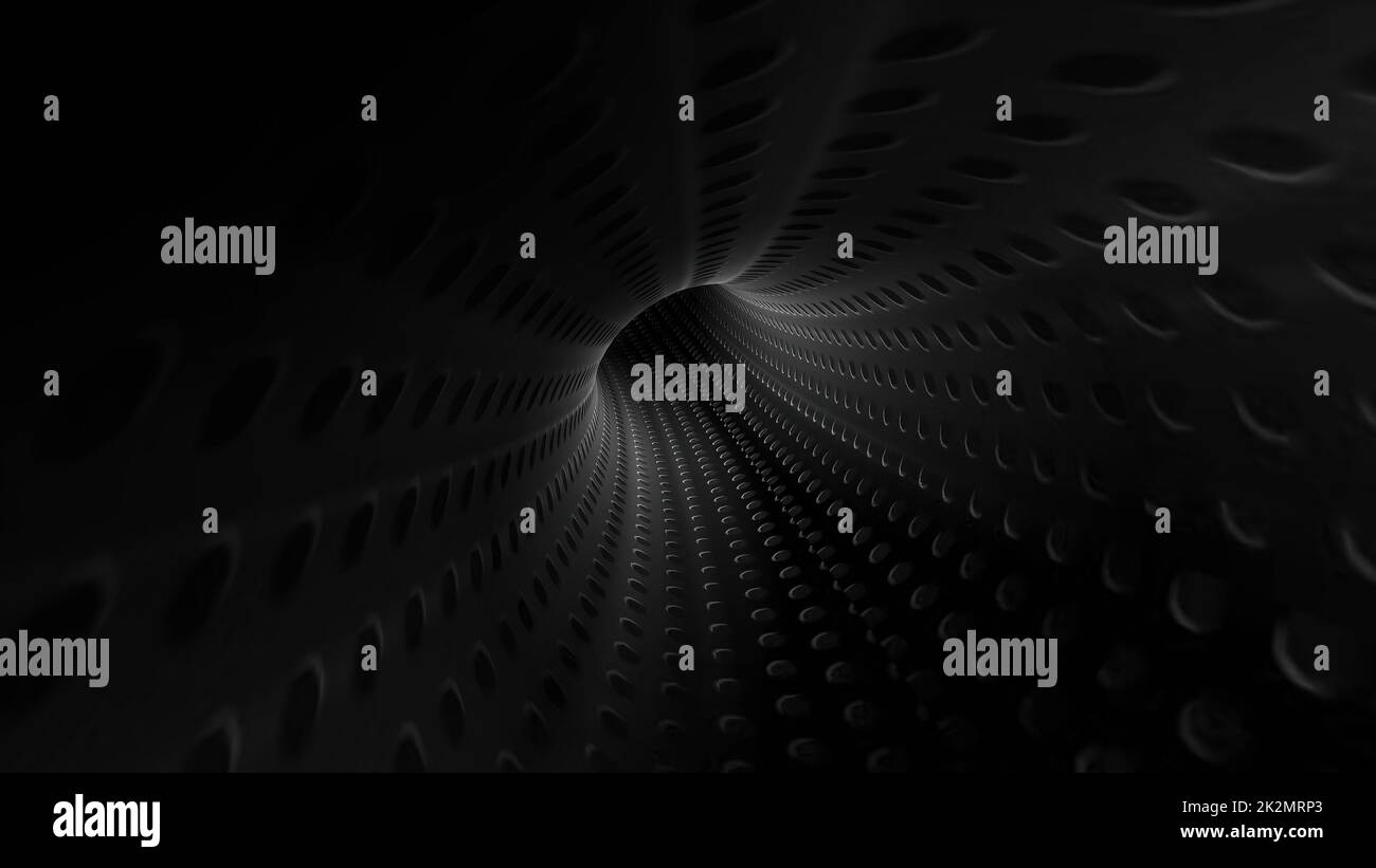 Travel Through A Dark Dots Tunnel 3d illustration Stock Photo - Alamy