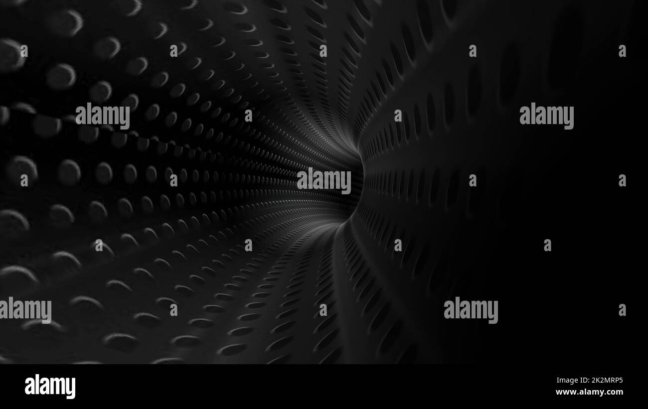 Travel Through A Dark Dots Tunnel 3d illustration Stock Photo - Alamy