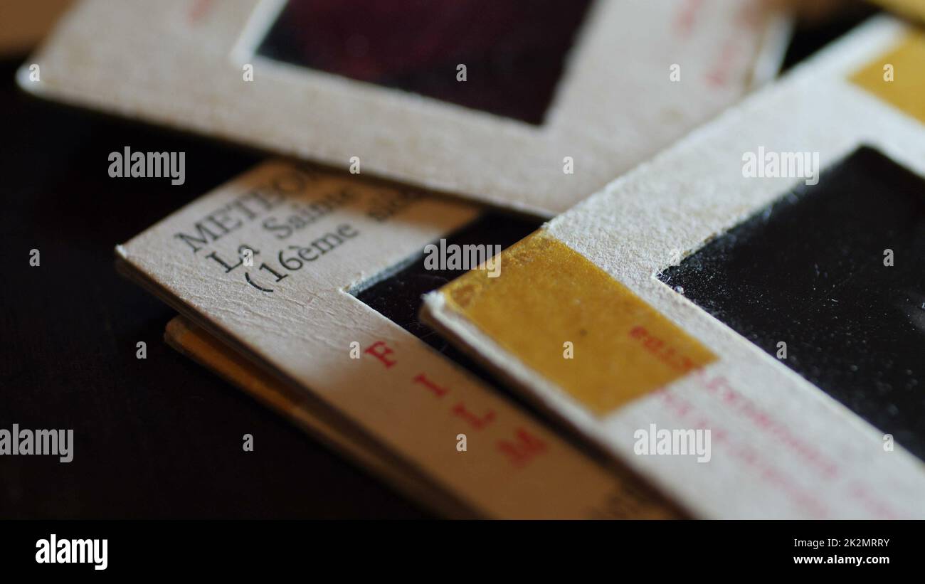 Close Up Of Old Vintage Slide Films Stock Photo - Alamy