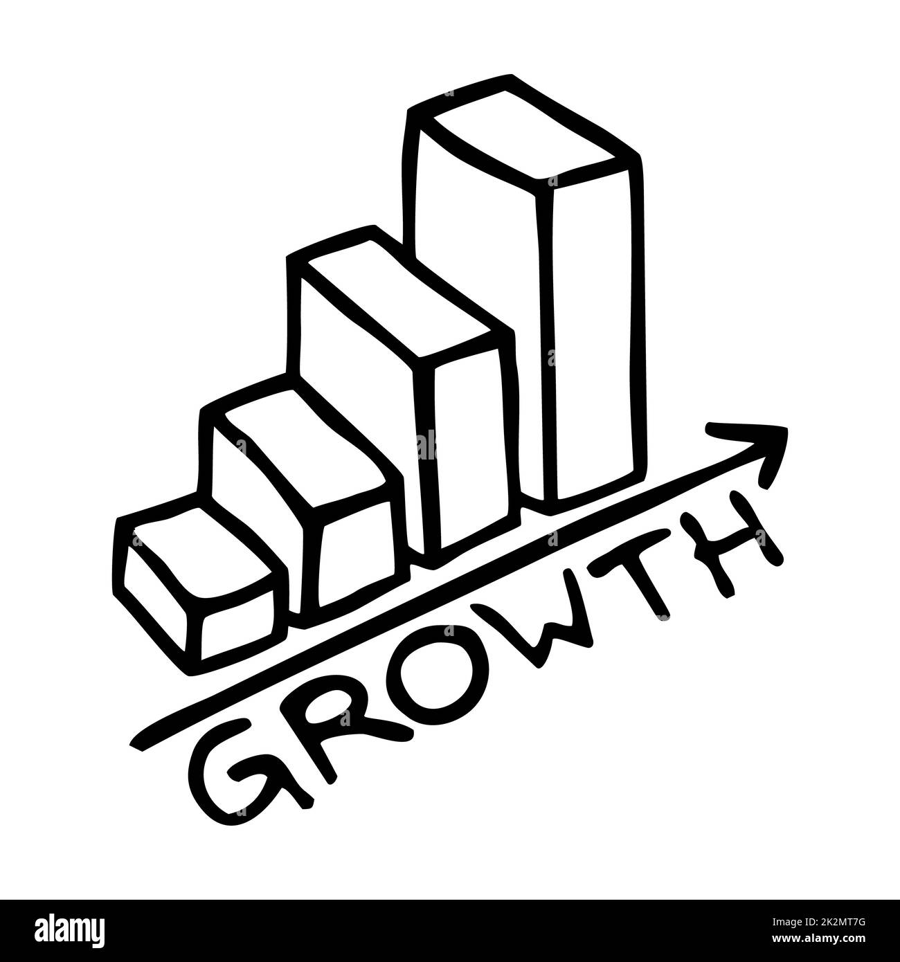 Doodle graph chart hand drawn with black line Stock Photo - Alamy