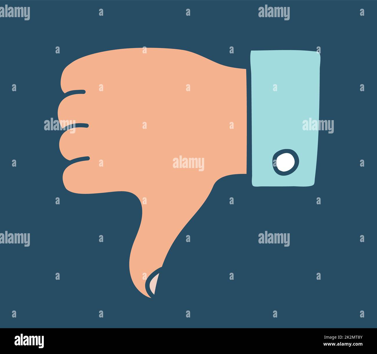 Doodle thumbs down icon or logo hand drawn on dark background Stock ...