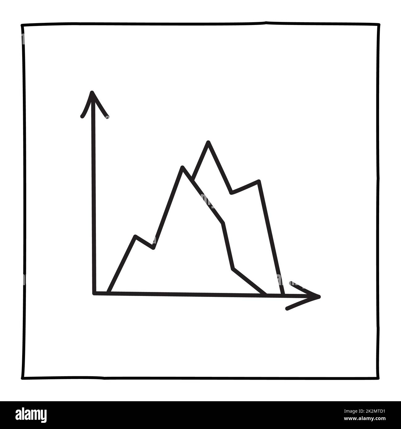 Doodle graph chart icon or logo, hand drawn with thin black line Stock ...
