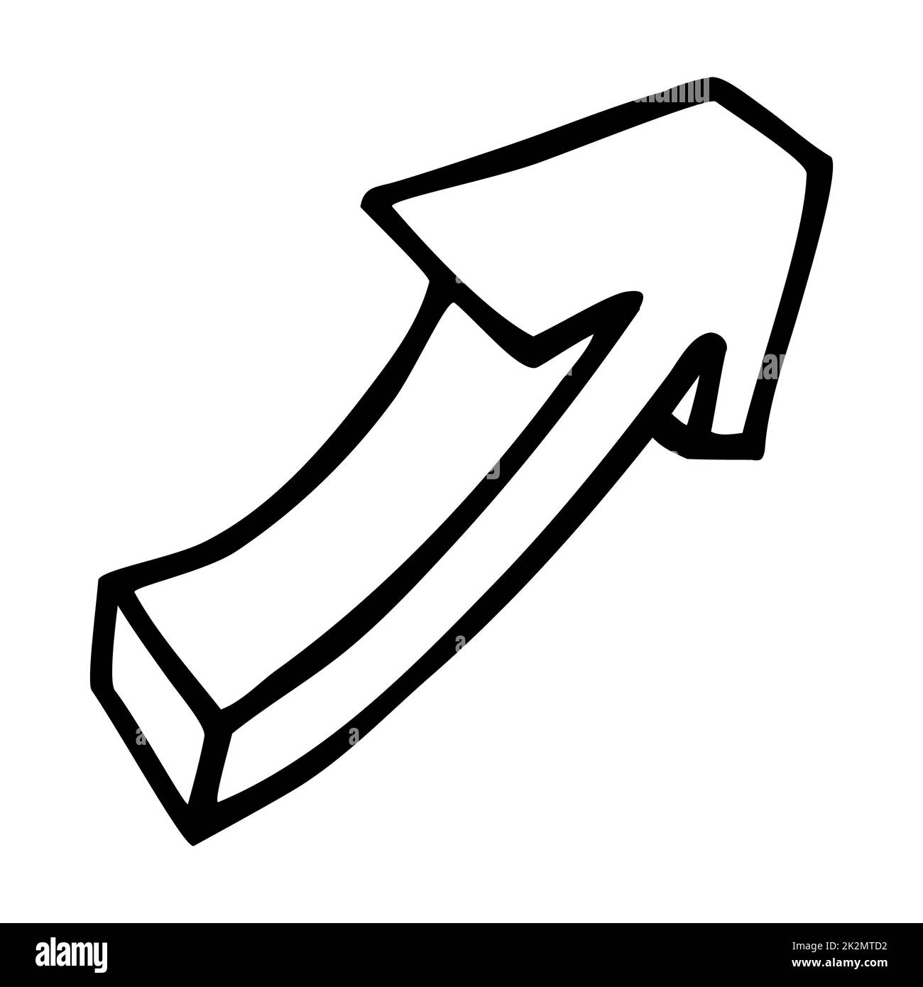 Doodle up arrow symbol hand drawn with thin line Stock Photo - Alamy