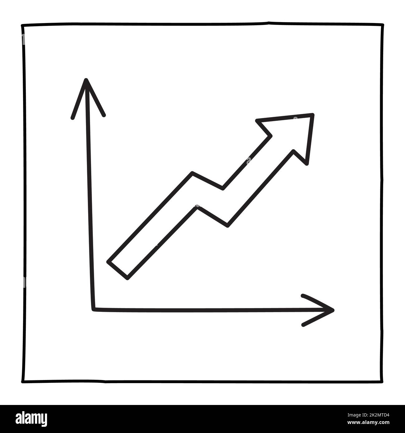Doodle graph chart icon or logo, hand drawn with thin black line Stock ...