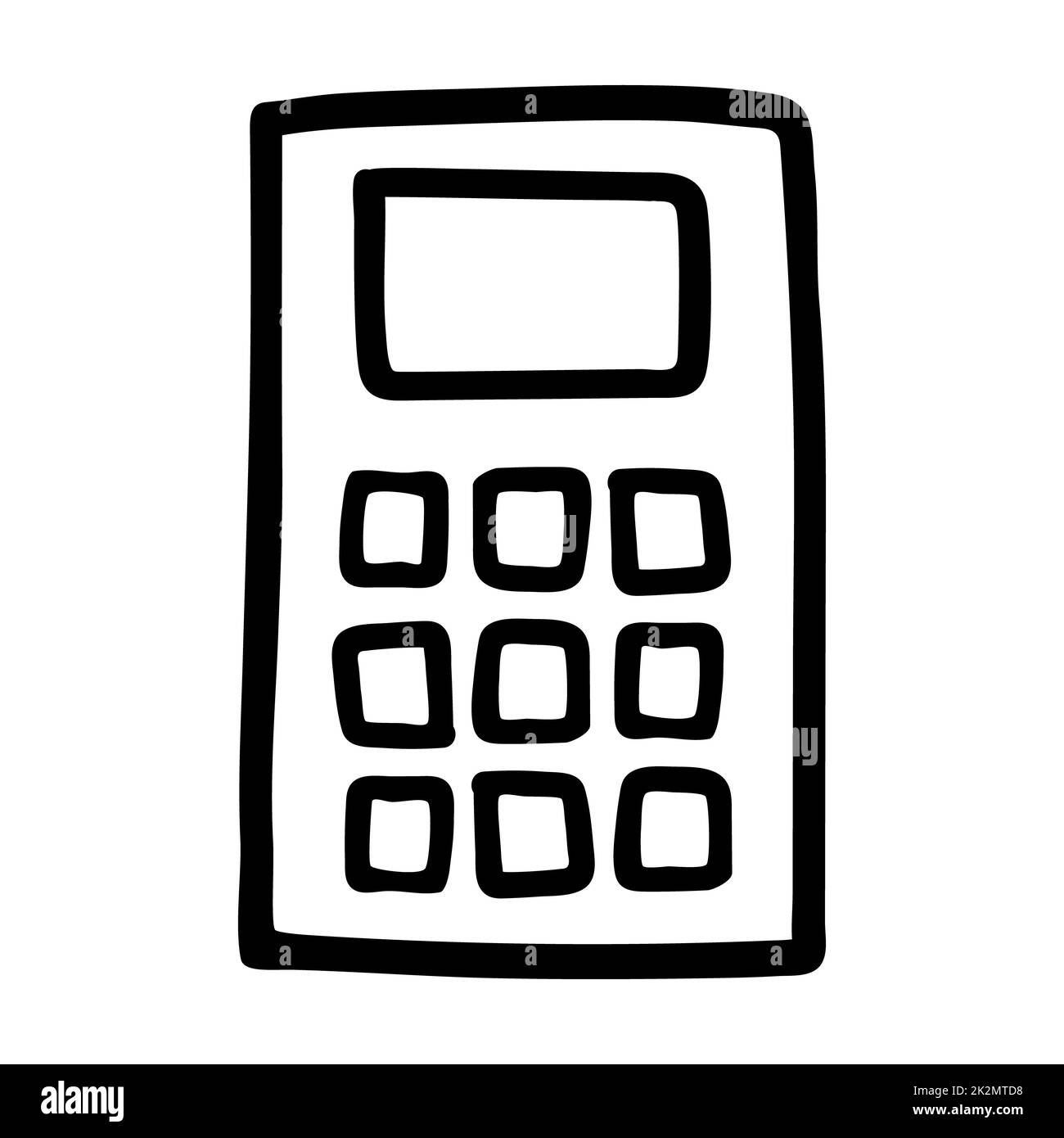 Doodle calculator icon hand drawn with thin black line Stock Photo - Alamy