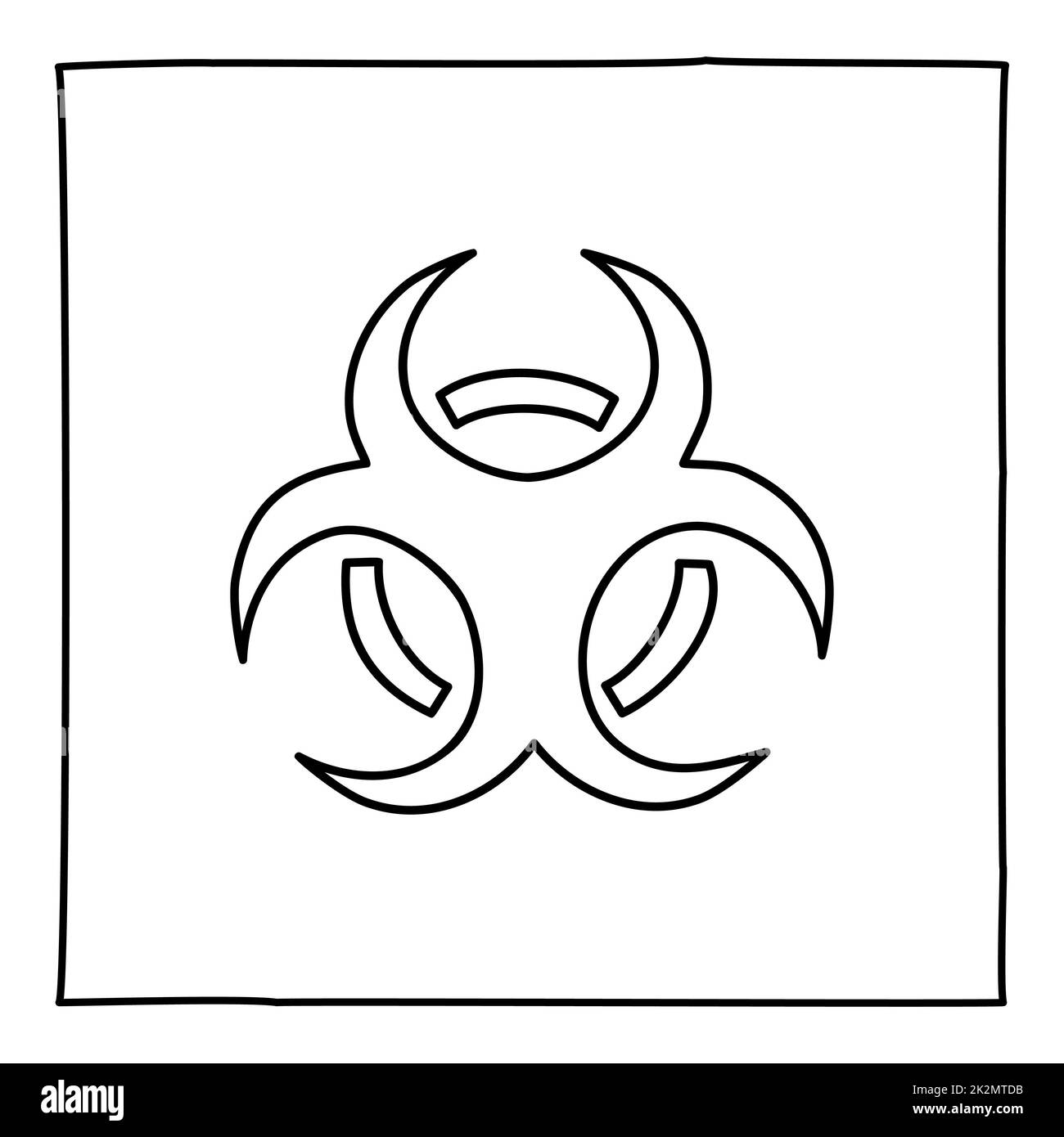 Doodle hazard icon or logo, hand drawn with thin black line Stock Photo ...