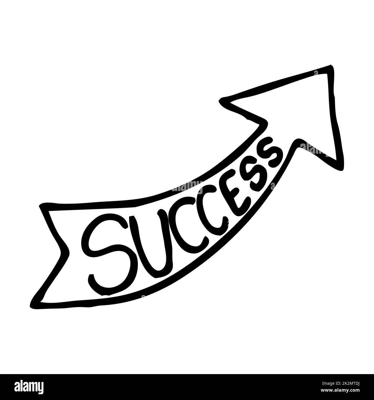 Doodle success arrow symbol hand drawn with thin line Stock Photo - Alamy