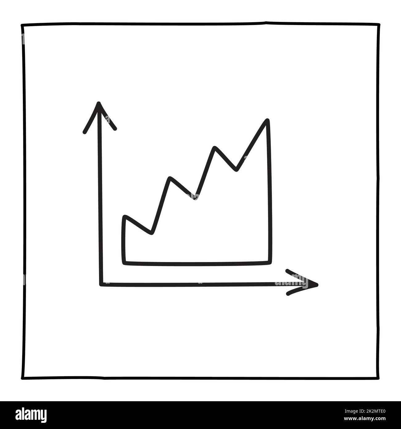 Doodle graph chart icon or logo, hand drawn with thin black line Stock ...