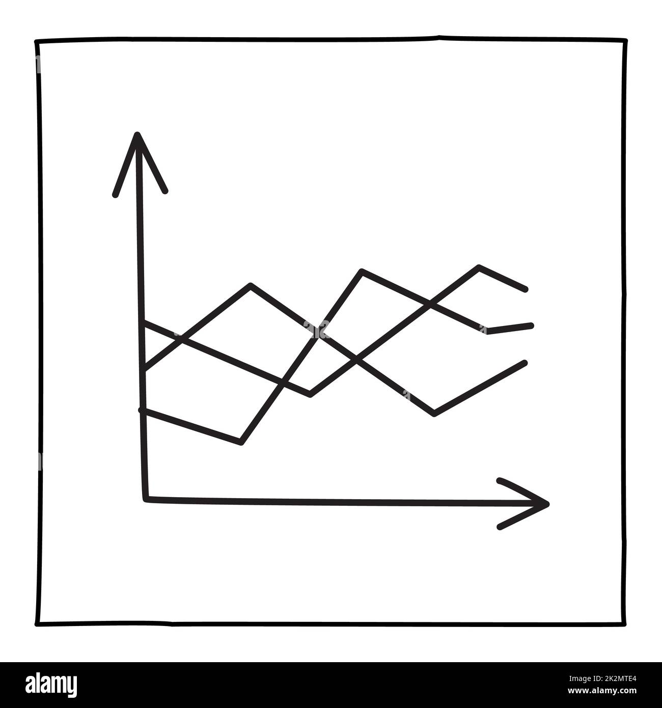 Doodle graph chart icon or logo, hand drawn with thin black line Stock ...