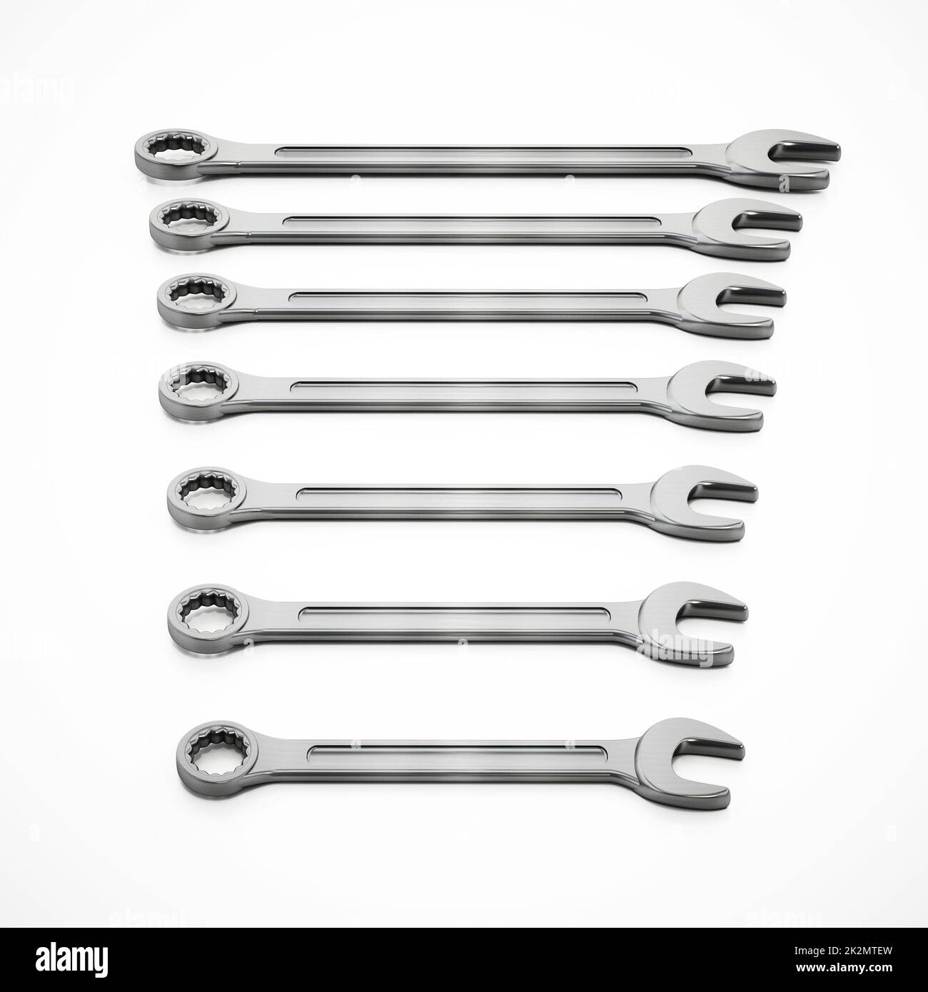 Set of wrenches isolated on white background. 3D illustration Stock ...