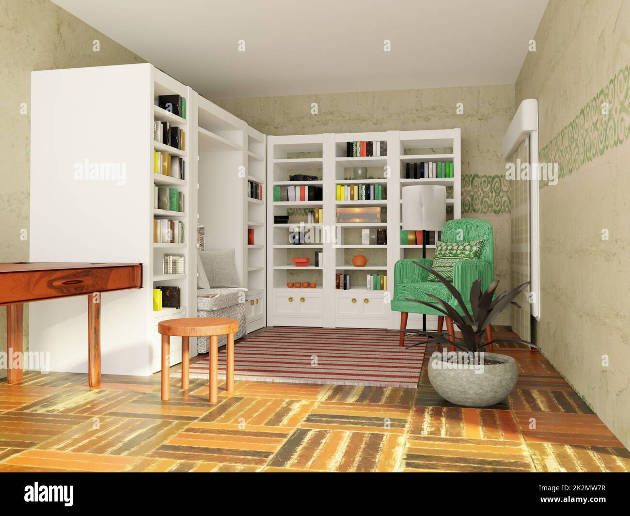 Inside a room with libraries Stock Photo - Alamy